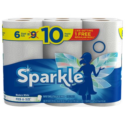 Brandclub - Sparkle Paper Towels, 6 Giant Rolls BONUS PACK, Pick-A-Size